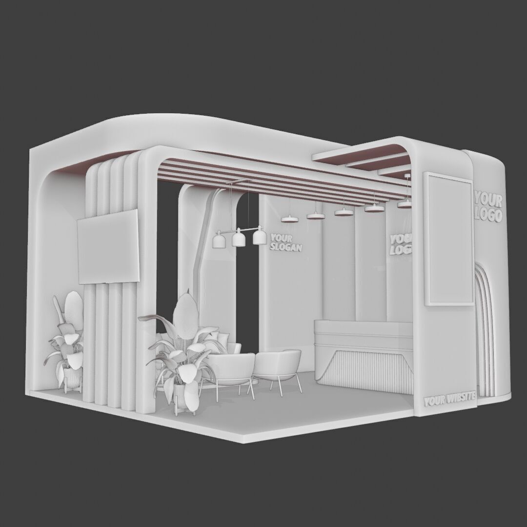 3D model booth design exhibition 2 VR / AR / low-poly | CGTrader