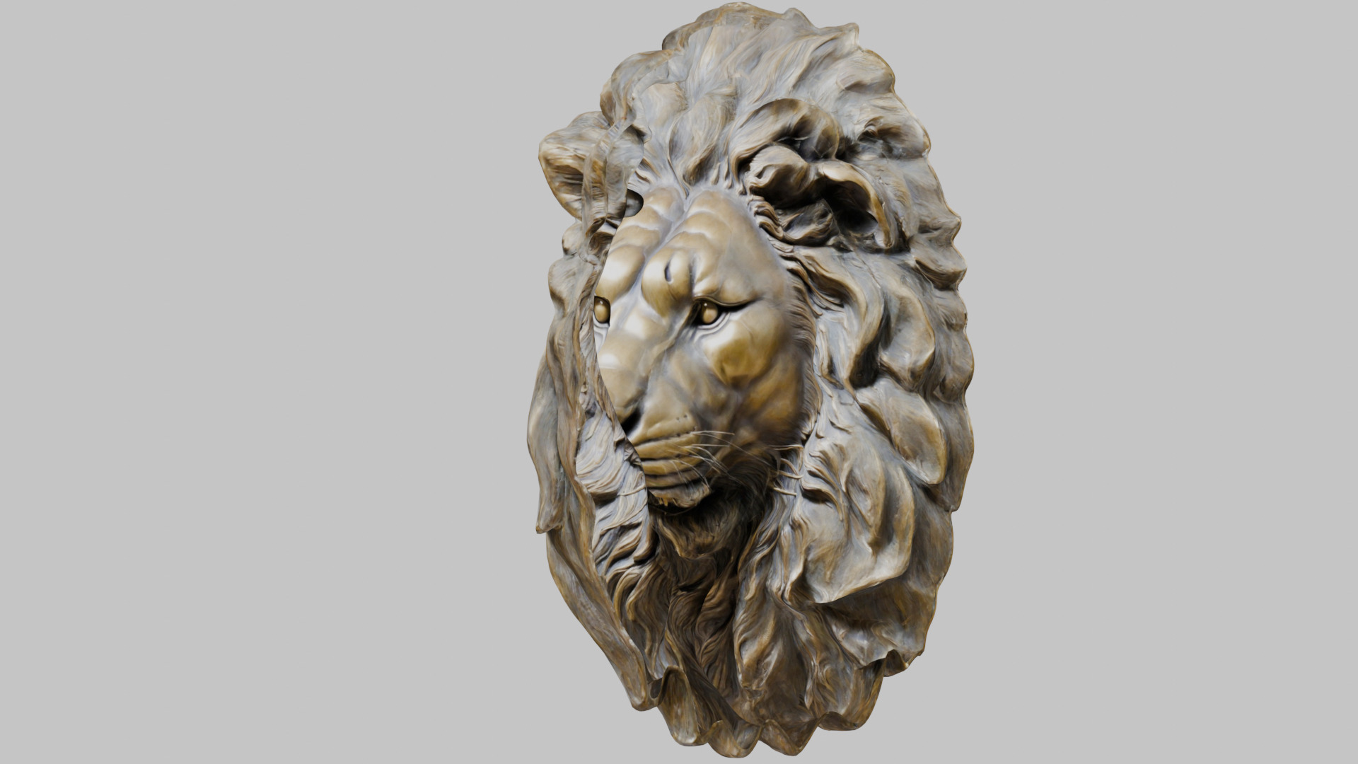 3D model Bronze Lion Head VR / AR / low-poly | CGTrader