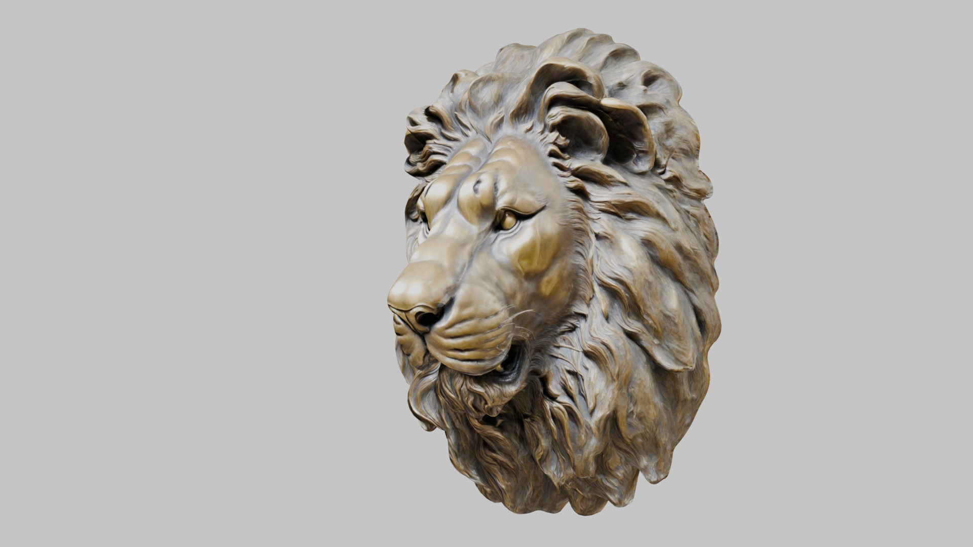 3D model Bronze Lion Head VR / AR / low-poly | CGTrader