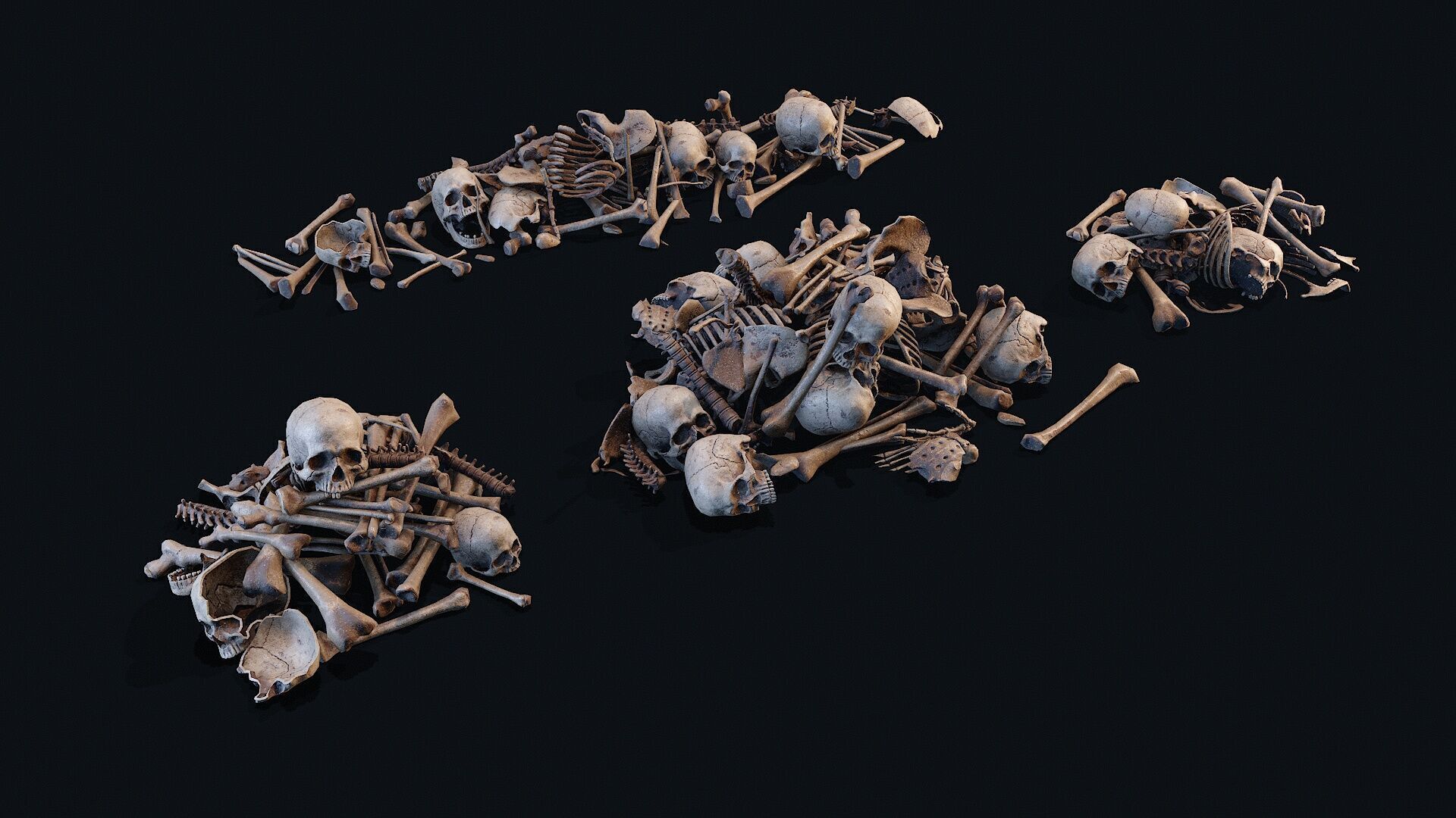 3D model Human Bones Pile VR / AR / low-poly | CGTrader