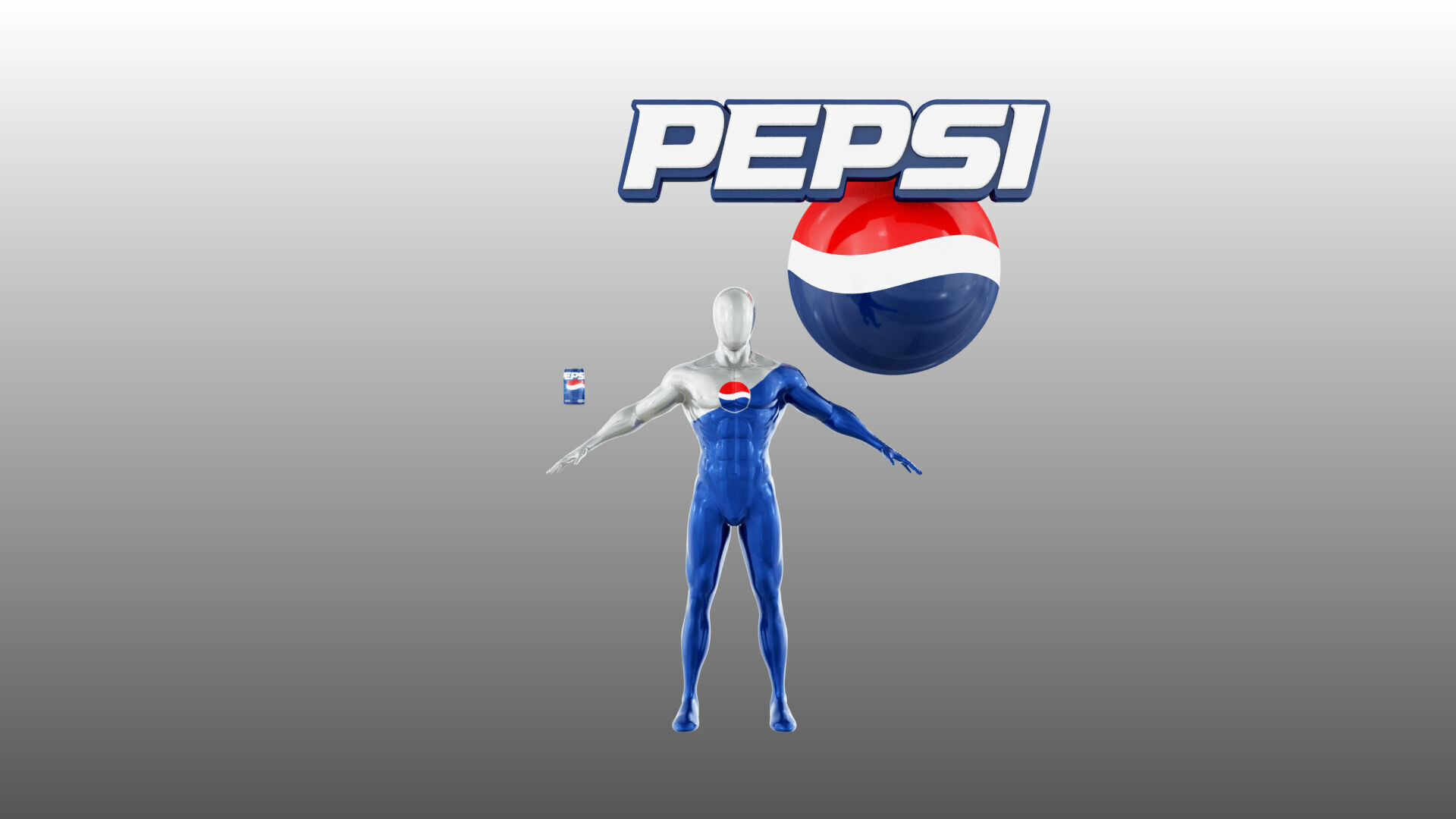 Pepsi man Pepsi Can and Pepsi Logo 3d model 3D model rigged | CGTrader
