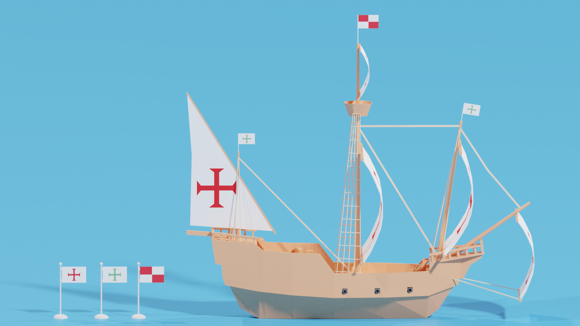 3D model Cartoon Santa Maria Ship VR / AR / low-poly | CGTrader