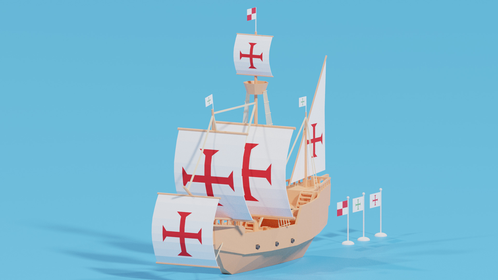 3D model Cartoon Santa Maria Ship VR / AR / low-poly | CGTrader
