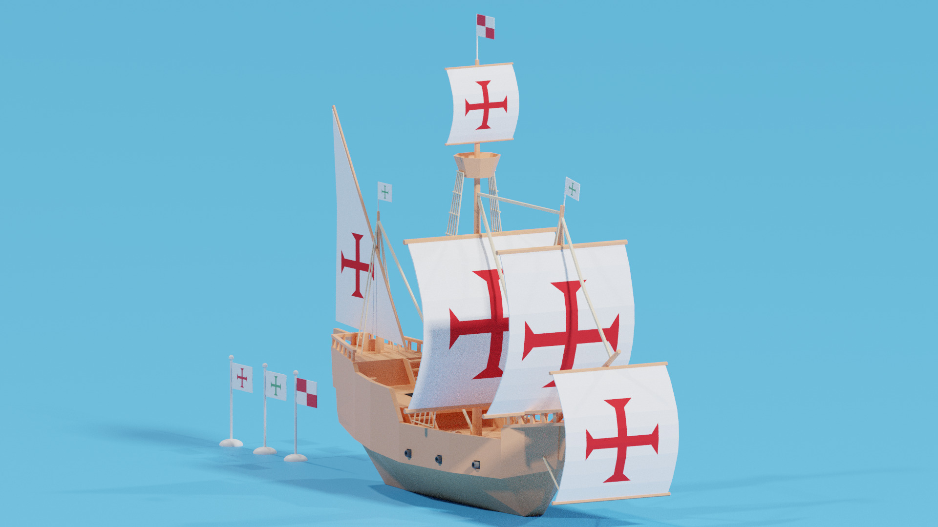 3D model Cartoon Santa Maria Ship VR / AR / low-poly | CGTrader