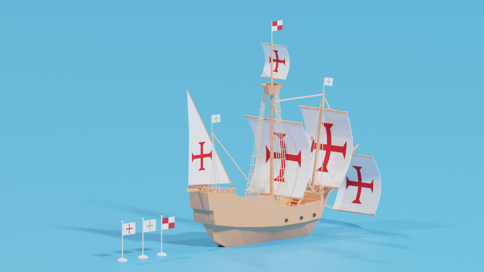 3D model Cartoon Santa Maria Ship VR / AR / low-poly | CGTrader
