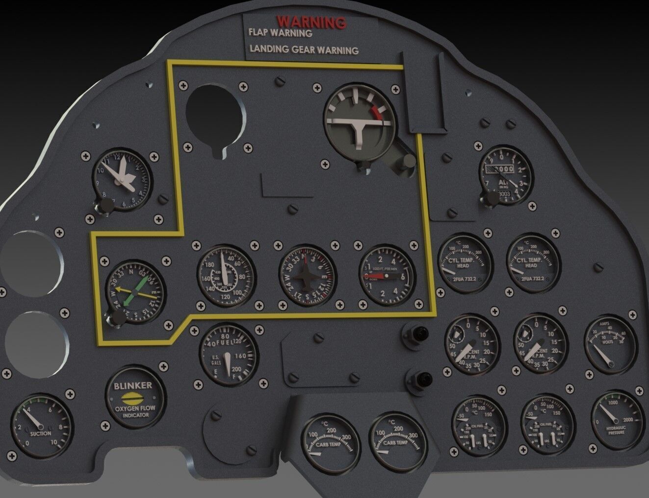 P38 lightning HD work complete cockpit 3D model 3D printable | CGTrader