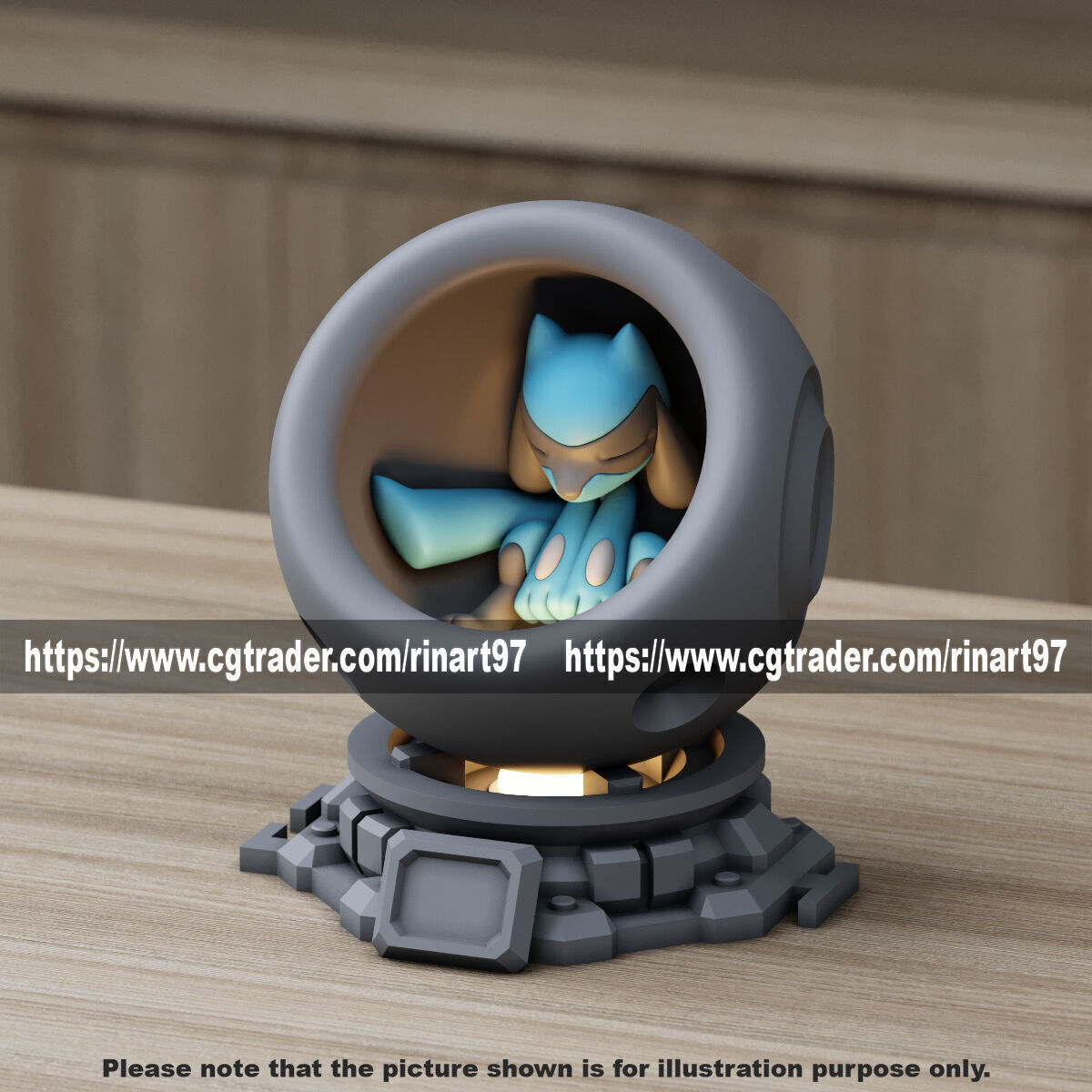 Riolu in healing machine pods from pokemon 3D model 3D printable | CGTrader