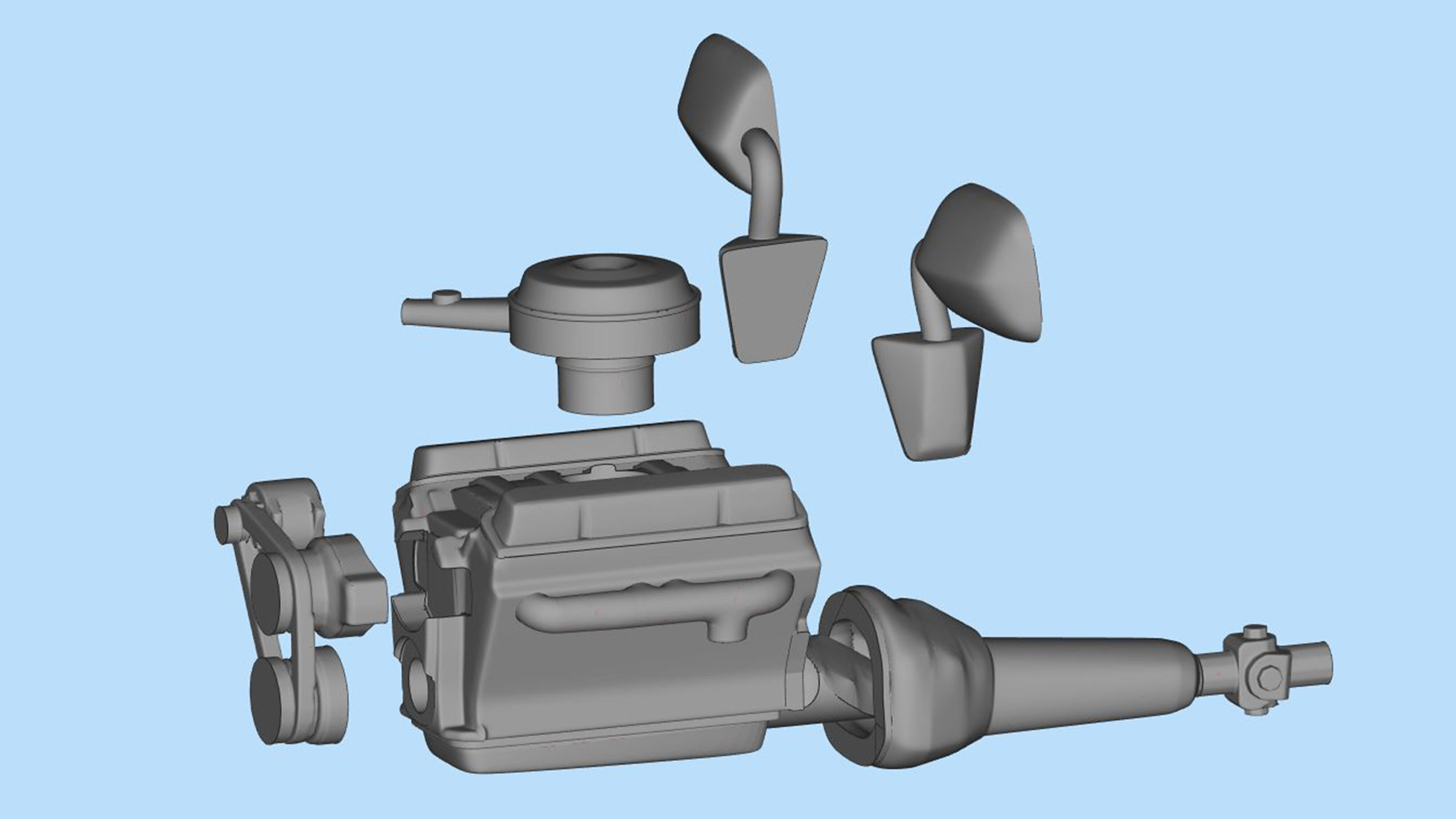 Free Engine and Mirror for Chevy G10 Van 3D printable STL model free 3D ...