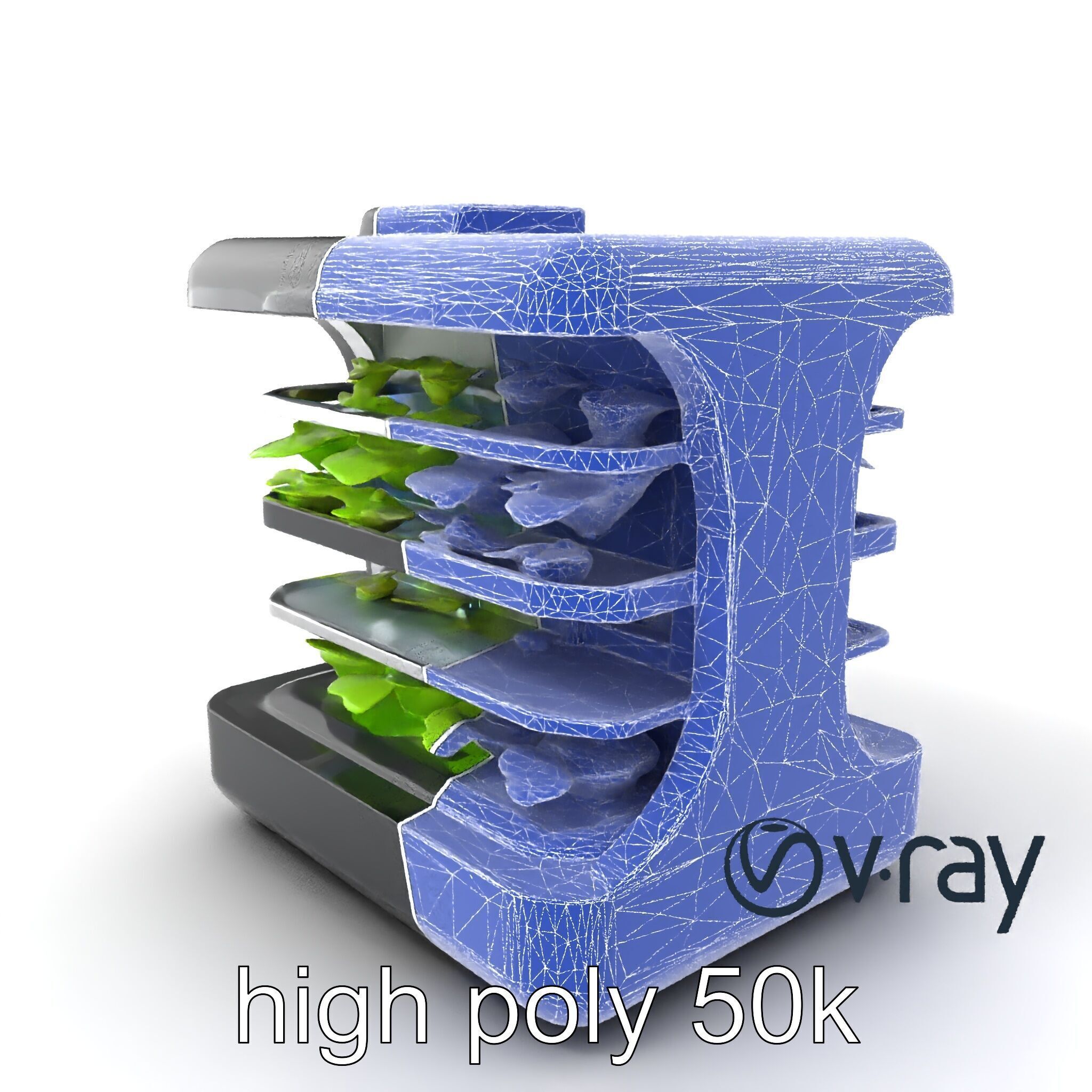 3D model Urban Farming Module AI-Driven Nutrient LED model pack VR / AR ...