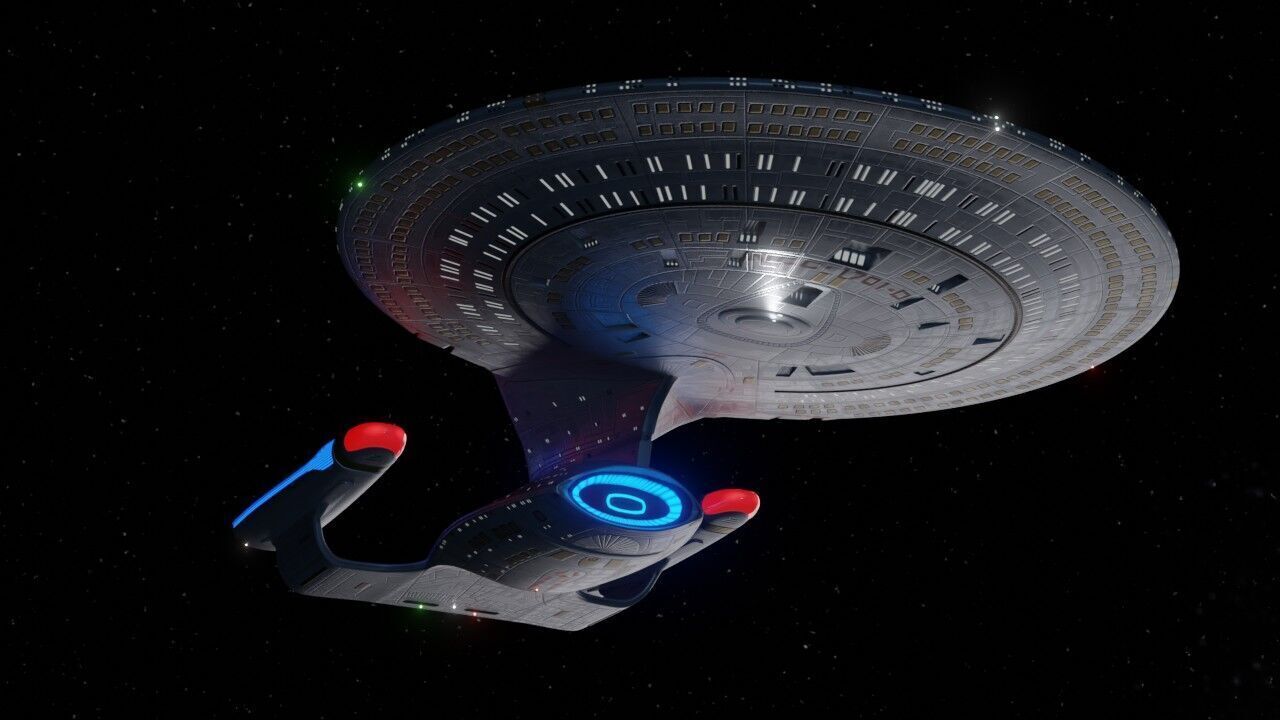 3D model Enterprise D from Star Trek TNG Galaxy Class Starship VR / AR ...