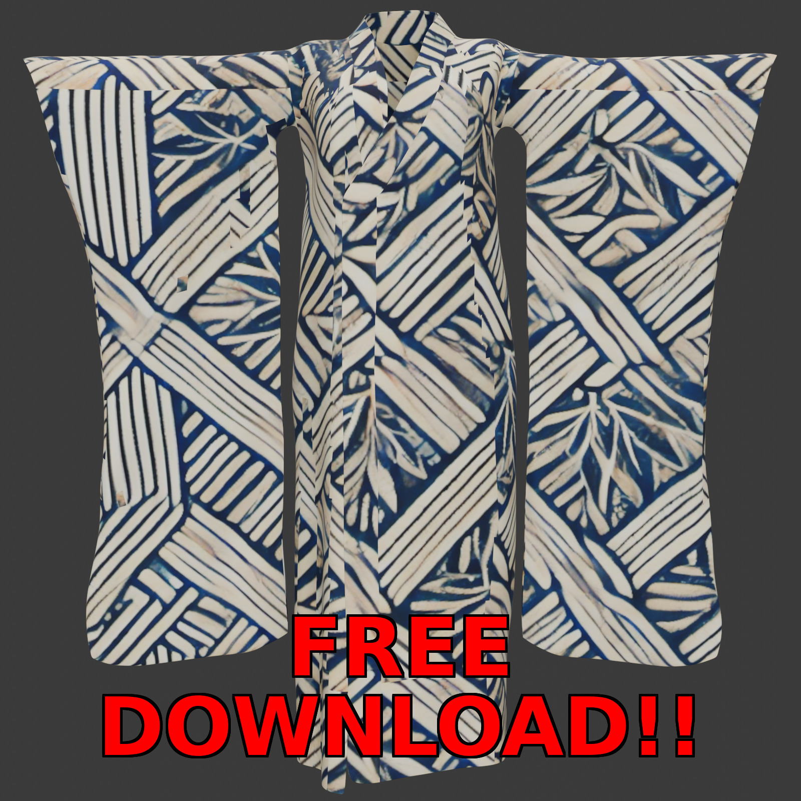 Free Japanese Kimono 3D Model with 10 Traditional Patterns Vol 2 free ...