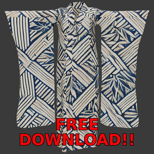 Free Japanese Kimono 3D Model with 10 Traditional Patterns Vol 2 free ...