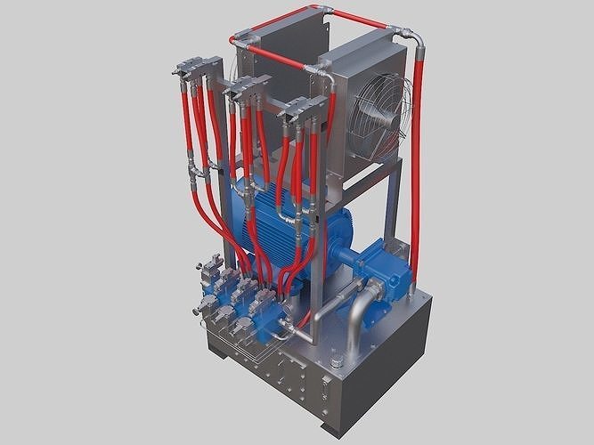 Hydraulic power unit 3D model | CGTrader