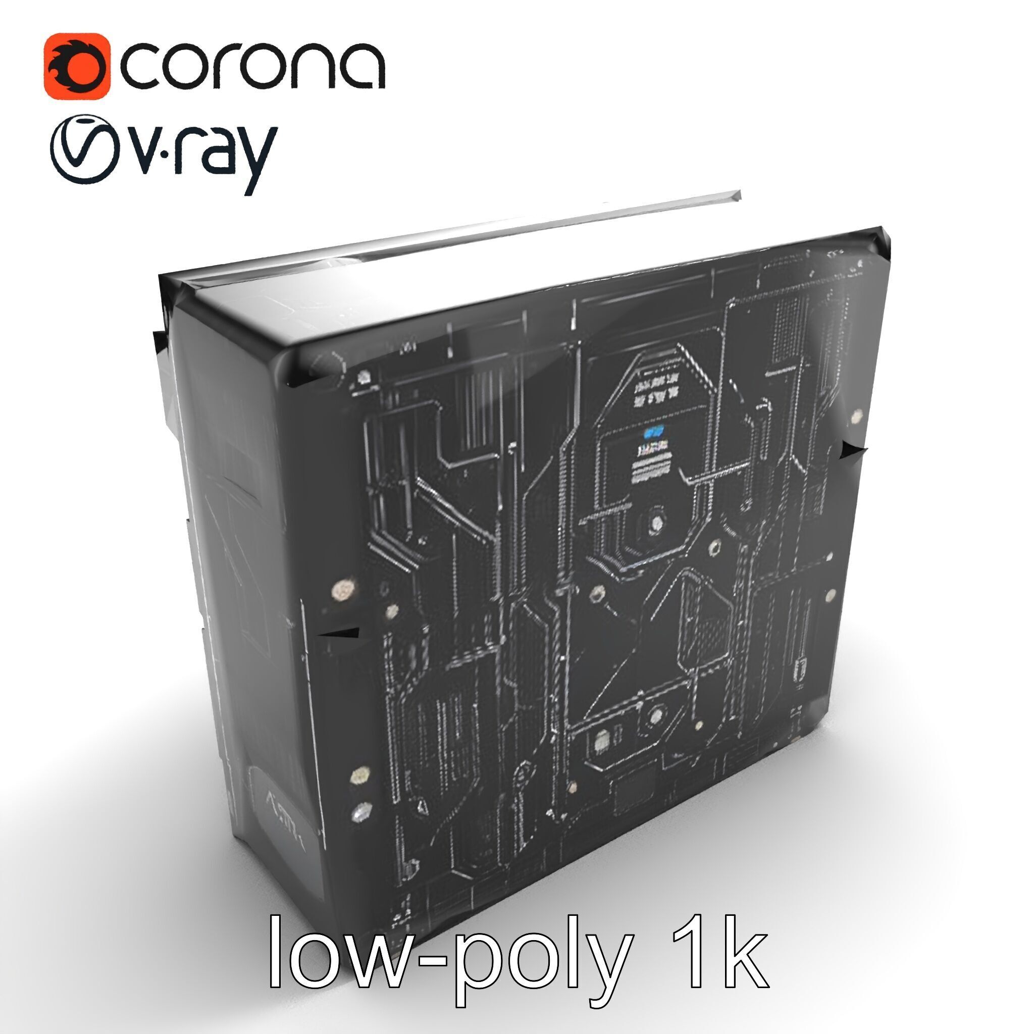 3D model Compact Mini-ATX Motherboard with RGB Lighting model pack VR ...