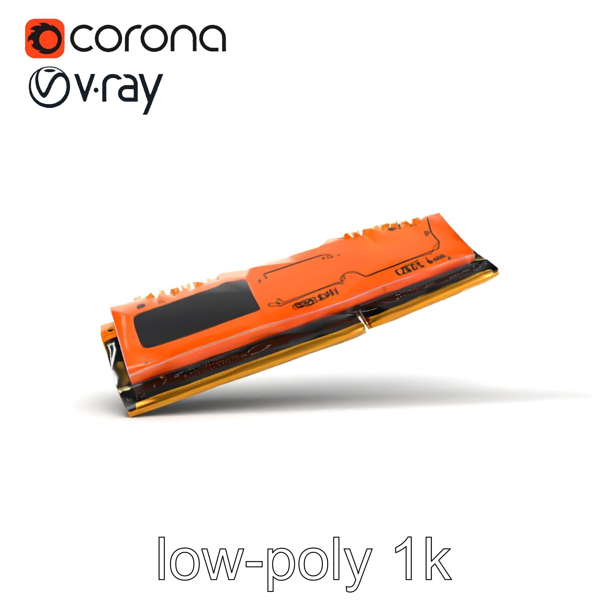 3D model Optimized RAM Stick Sci-fi Model Pack VR / AR / low-poly ...