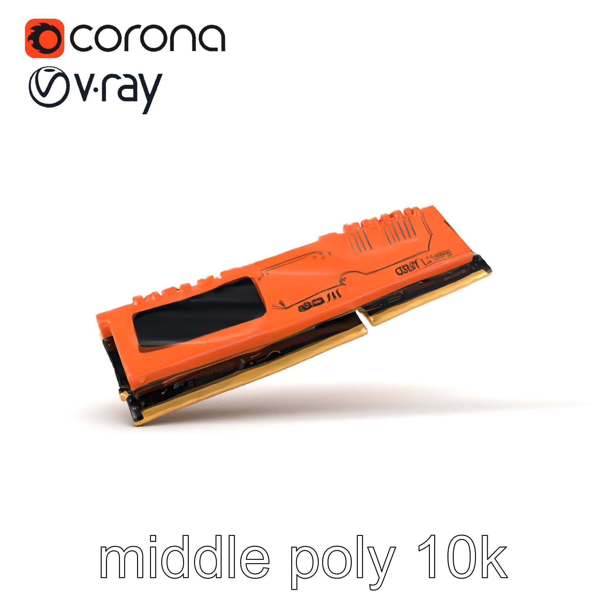 3D model Optimized RAM Stick Sci-fi Model Pack VR / AR / low-poly ...