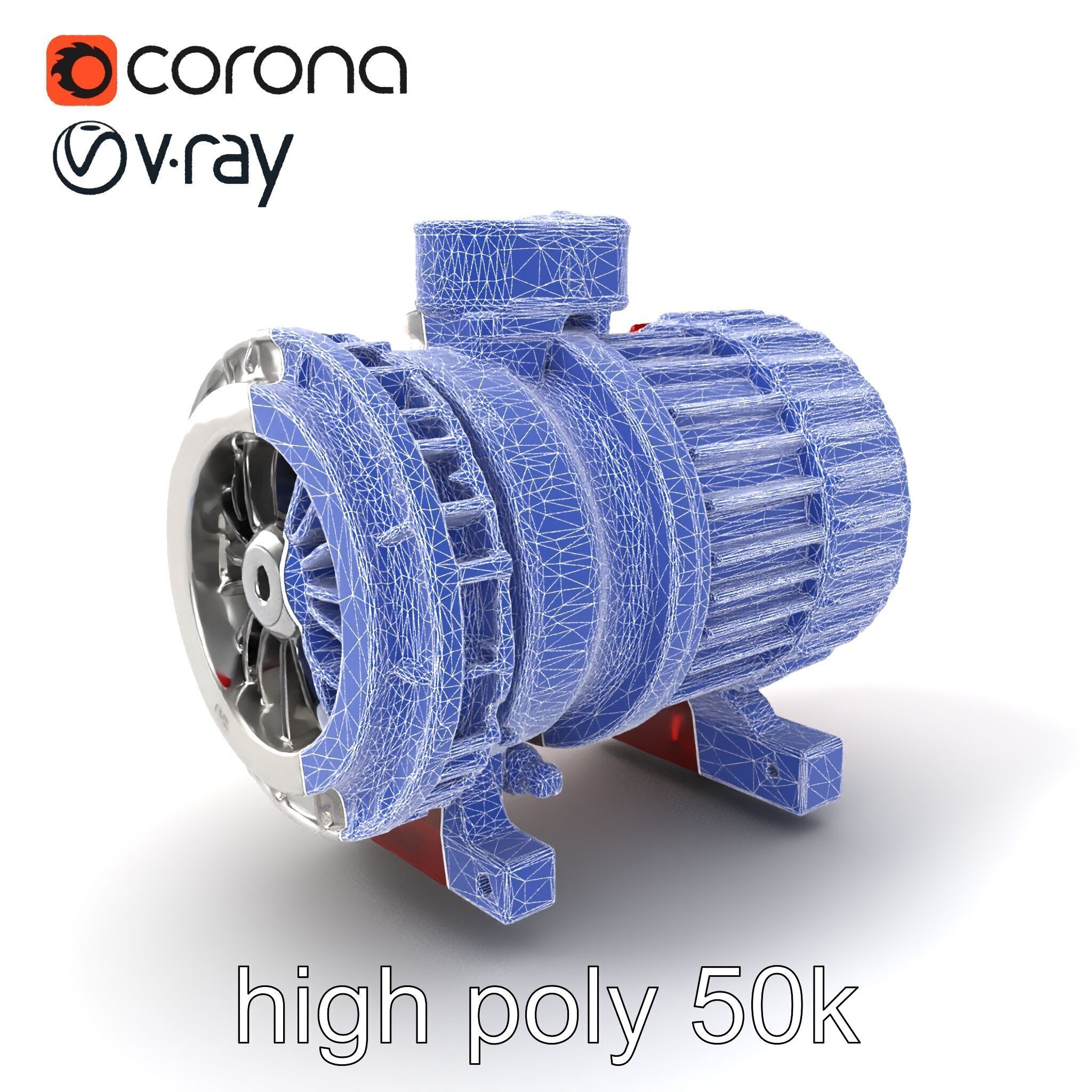 3D model Pneumatic Compressor Module with Radial Blower Design model ...