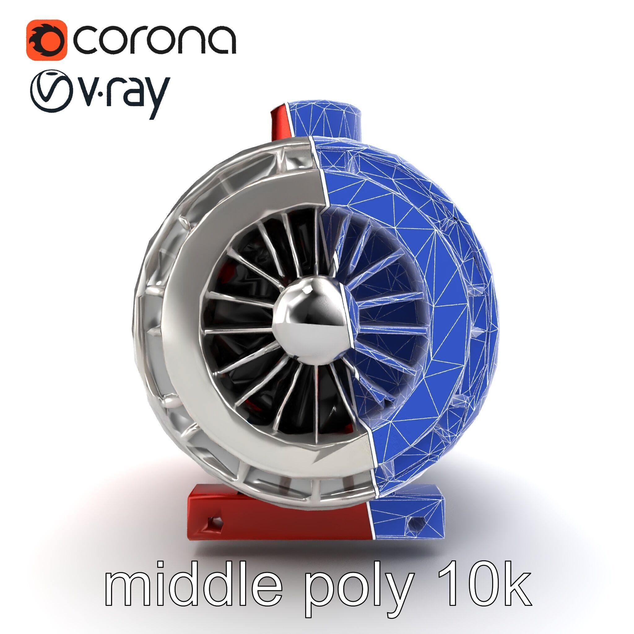 3D model Pneumatic Compressor Module with Radial Blower Design model ...