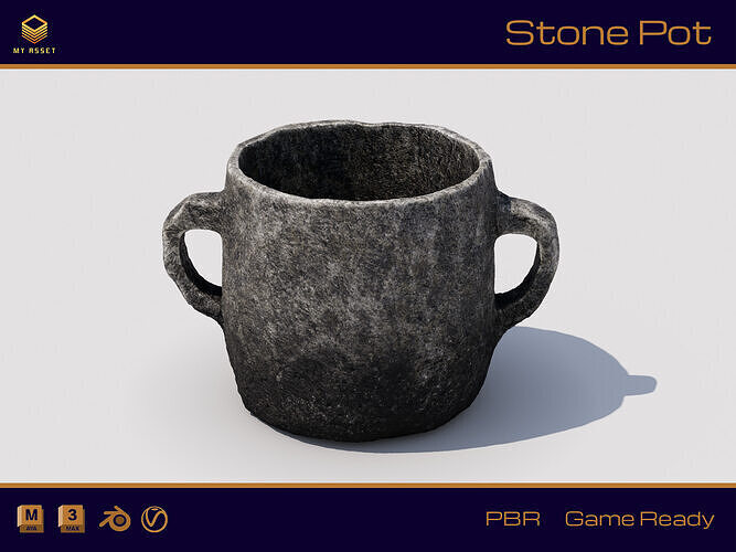 3D model Stone Pot VR / AR / low-poly | CGTrader