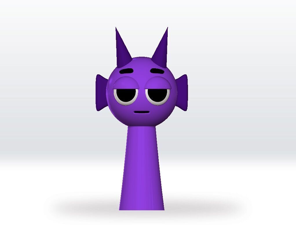 Sprunki Incredibox Purple STL 3D Model 3mf file Character 3D model 3D ...
