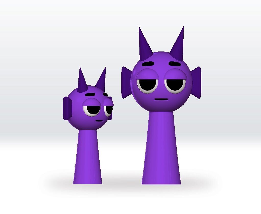 Sprunki Incredibox Purple STL 3D Model 3mf file Character 3D model 3D ...