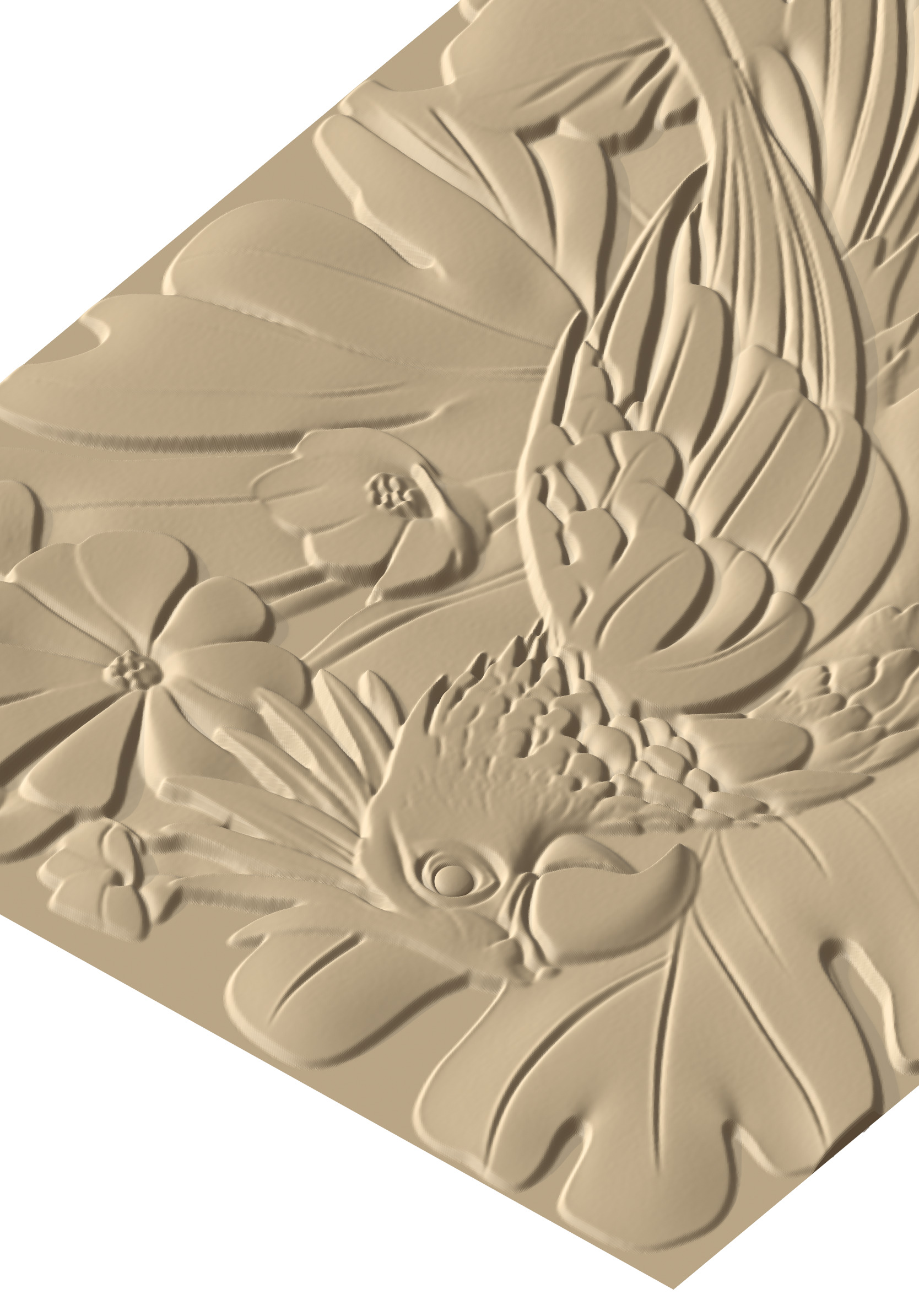 Parrot Relief 3D STL Model for CNC 3D Printing Bird Wall Decor 3D model ...