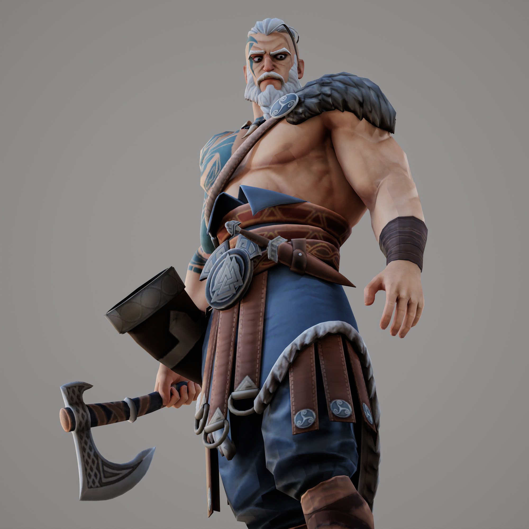 3D model Viking Ragnar Rig For Blender VR / AR / low-poly | CGTrader