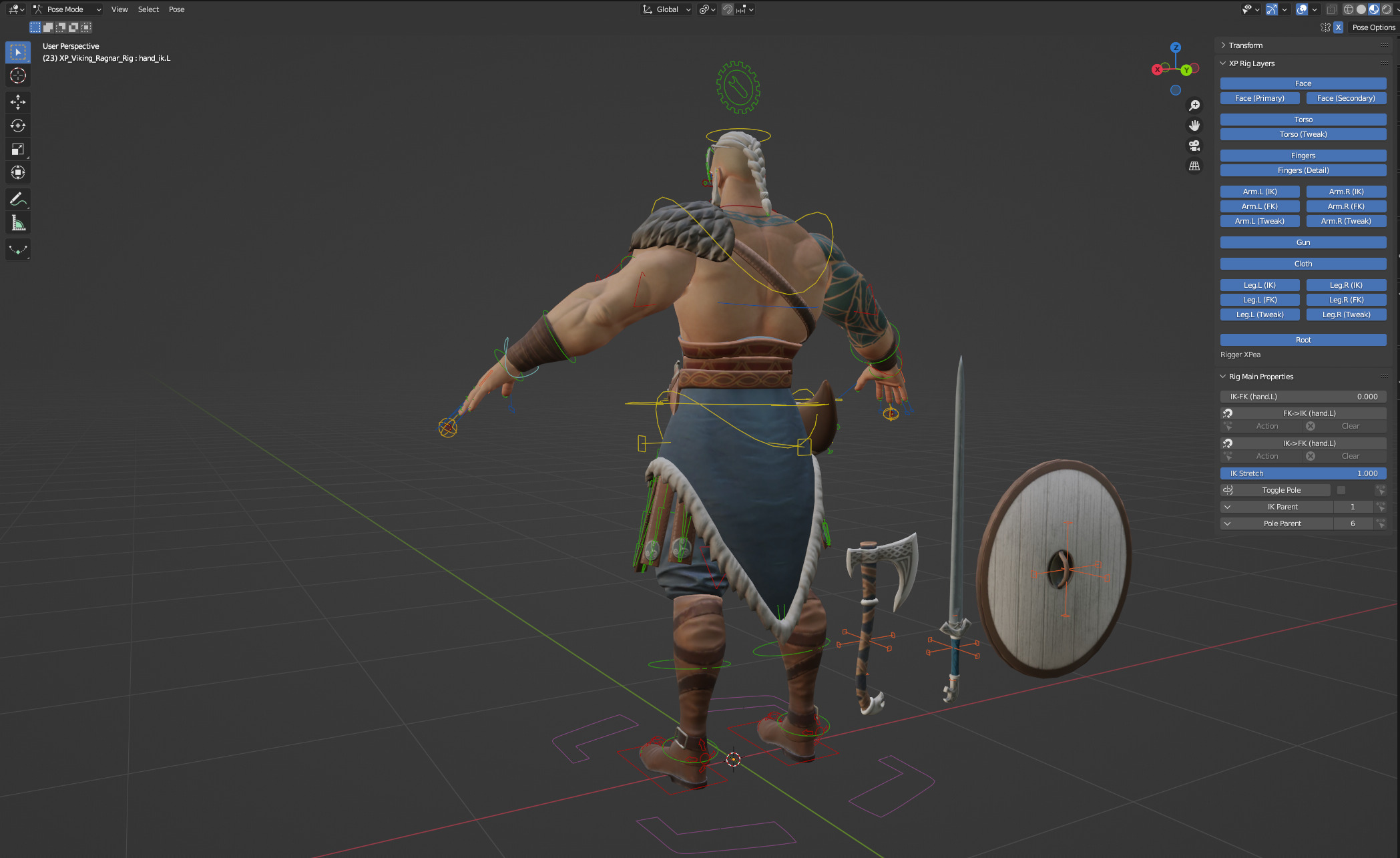 3D model Viking Ragnar Rig For Blender VR / AR / low-poly | CGTrader