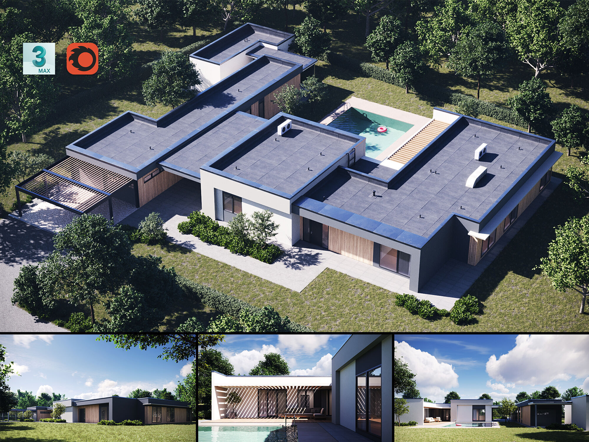 Exterior House Scene 3D model | CGTrader