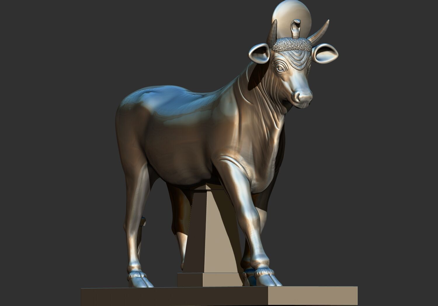 Statue of Ancient Egyptian Gods Apis Serapis Bull God 3d model 3D model ...