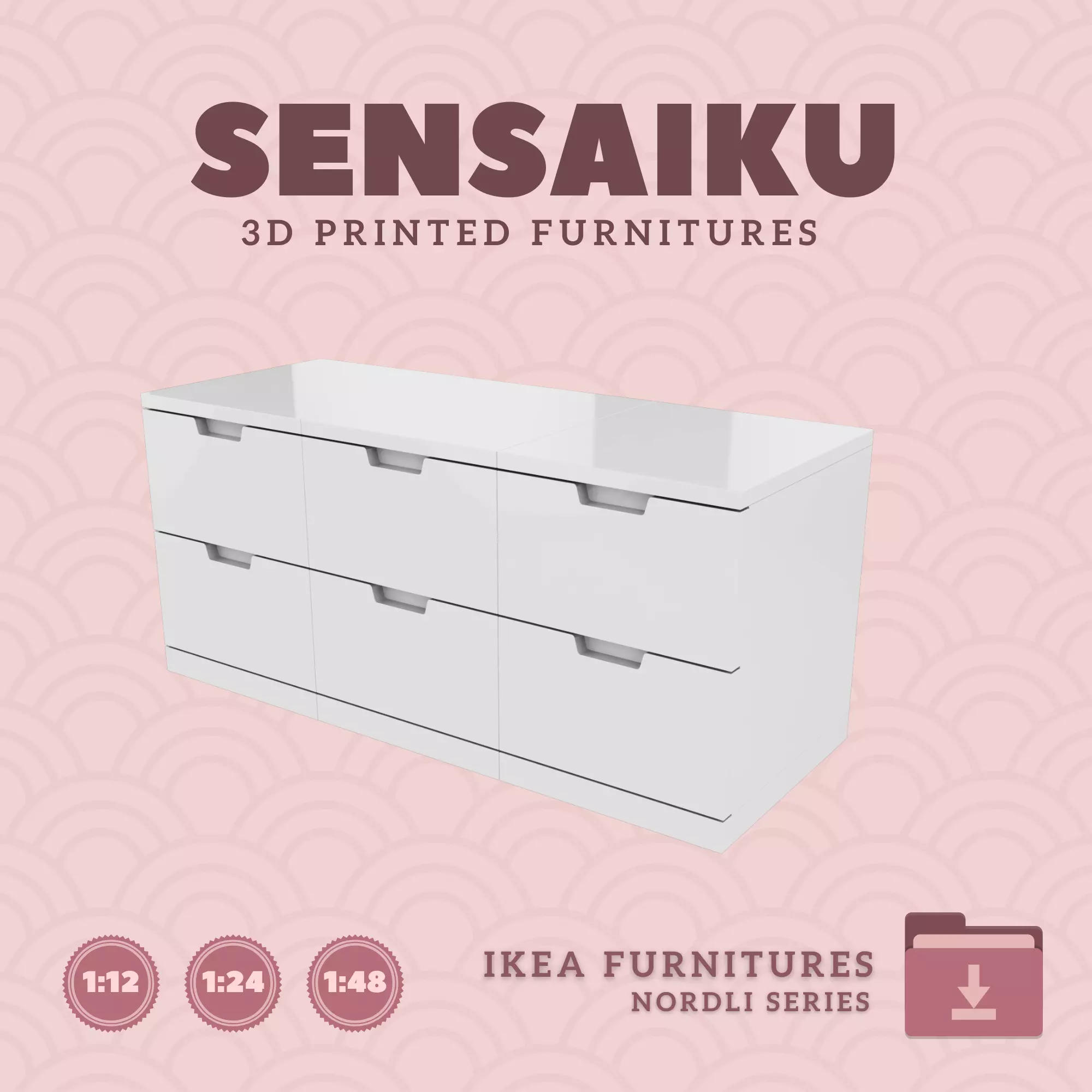 NORDLI 6-Drawer Chest V3 for Miniature Dollhouse - IKEA 3D Print 3D ...
