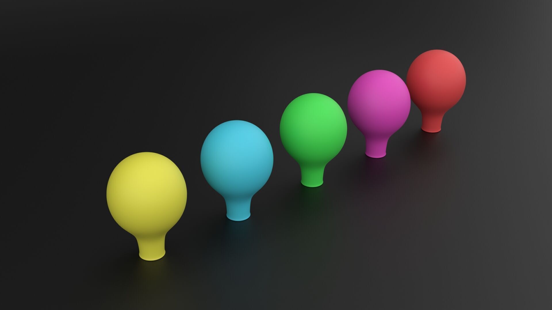 3D model Stylized Cartoon Balloon Set Rigged 3D Model VR / AR / low ...