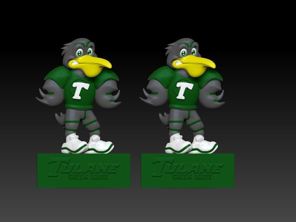 NCAA - Tulane Green Wave mascot statue - 3d Print 3D model 3D printable ...