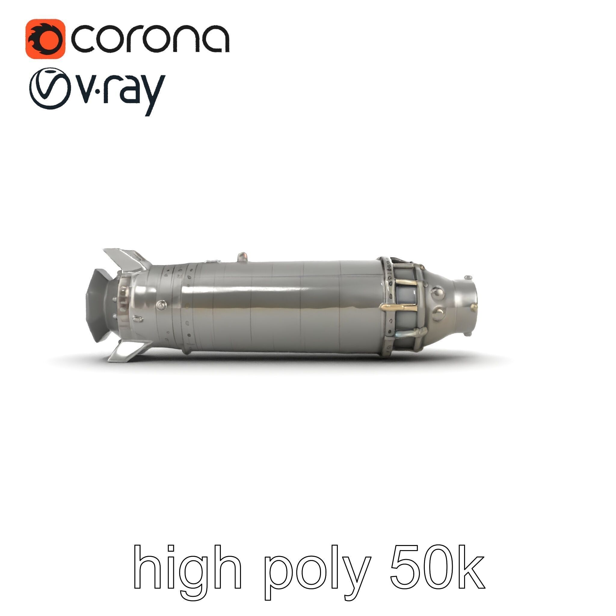 3D model Bunker Buster Bomb Steel Exterior model pack VR / AR / low ...