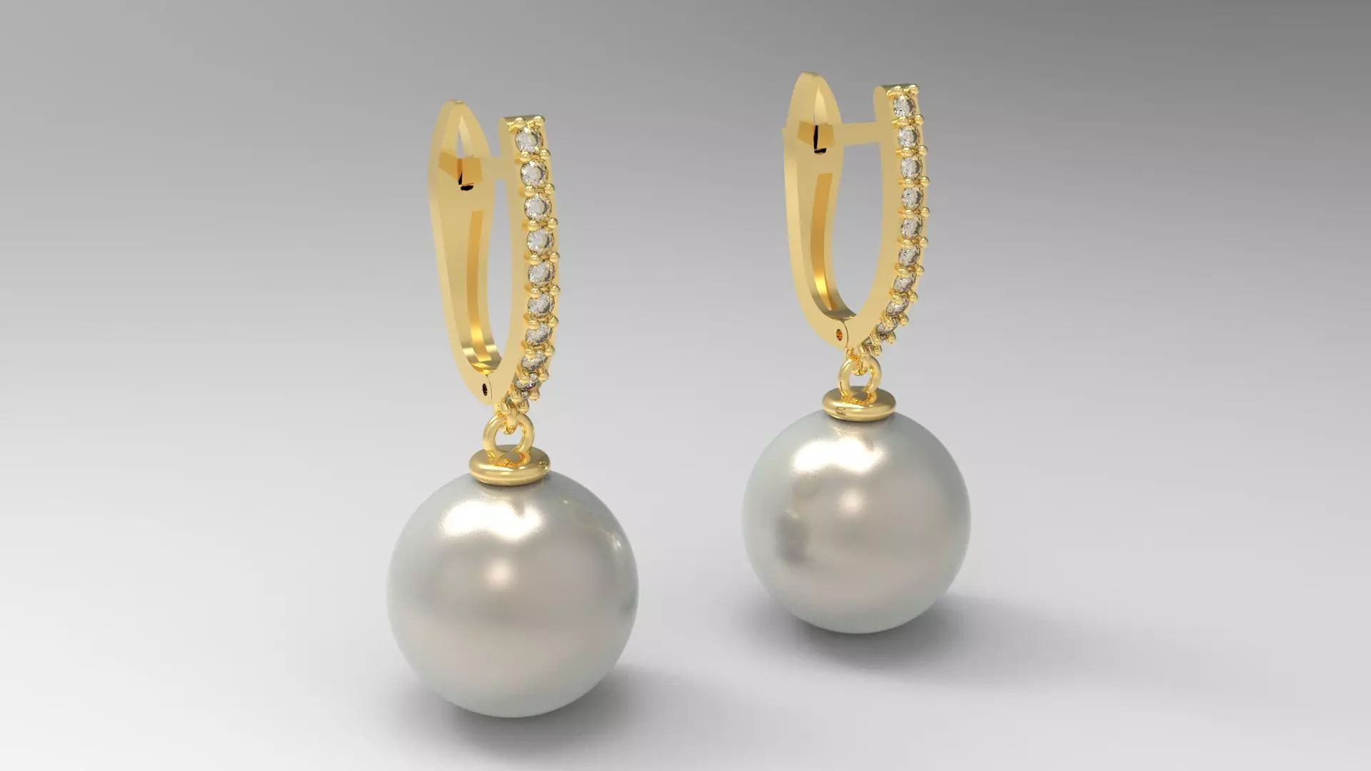 jewelry pearl earring pe0005 3D model 3D printable | CGTrader