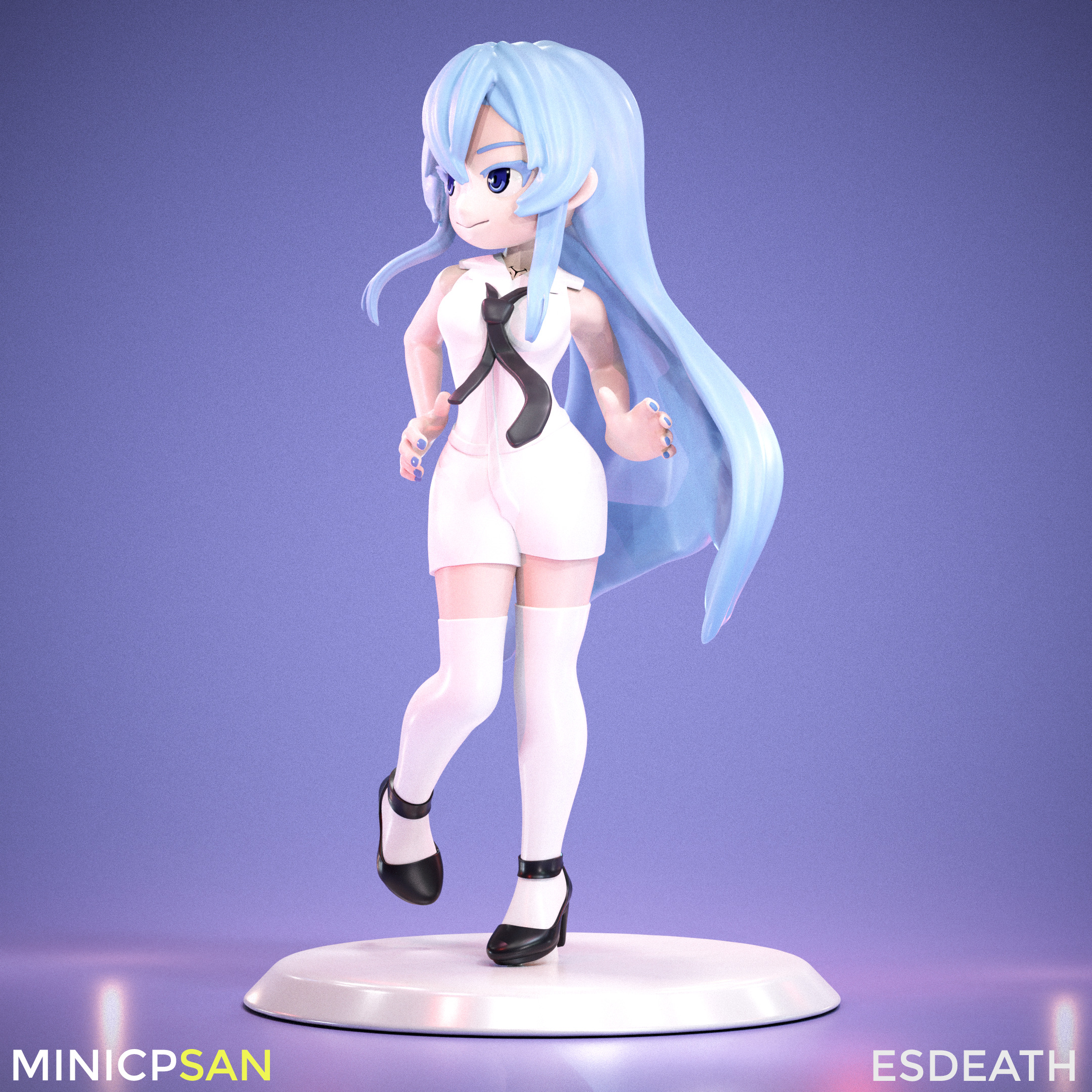 Esdeath - Elegant White Uniform Outfit - Akame ga Kill 3D model 3D printable | CGTrader