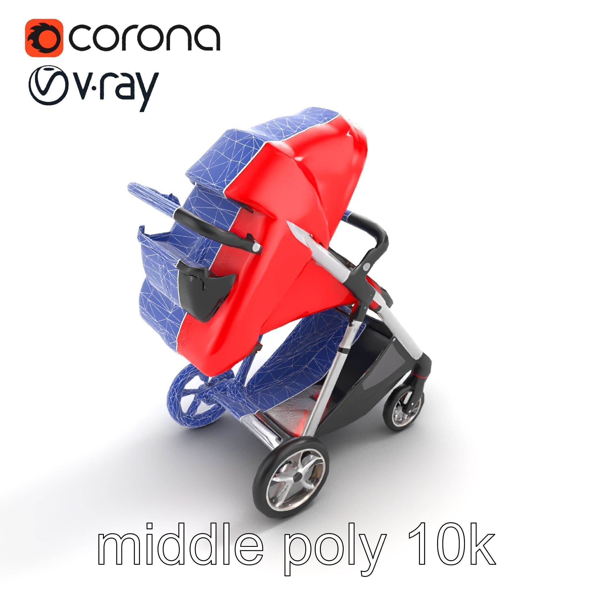 3D model Sporty Stroller Aerodynamic Design Model Pack VR / AR / low ...