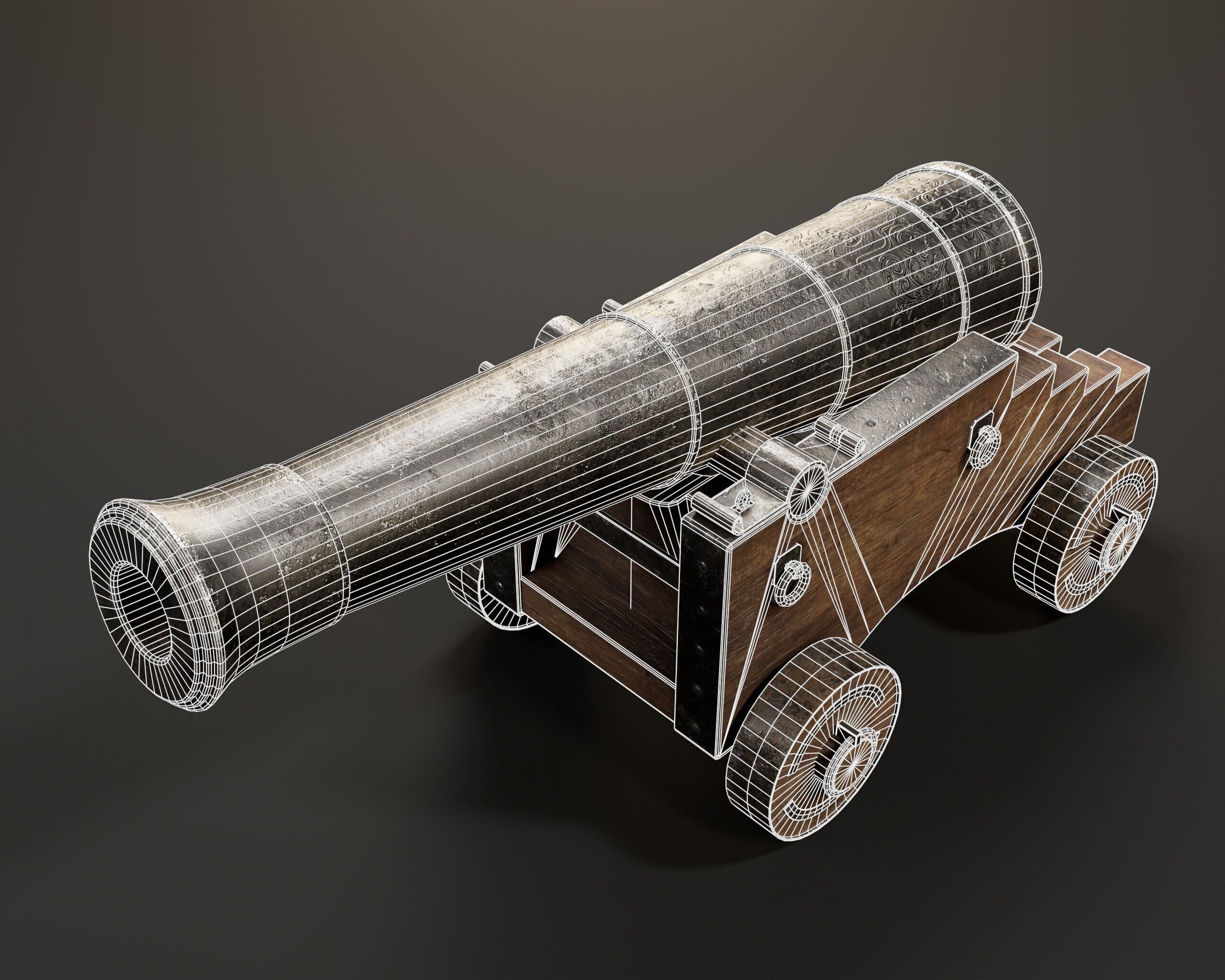 3D model Medieval Ball Cannon VR / AR / low-poly | CGTrader