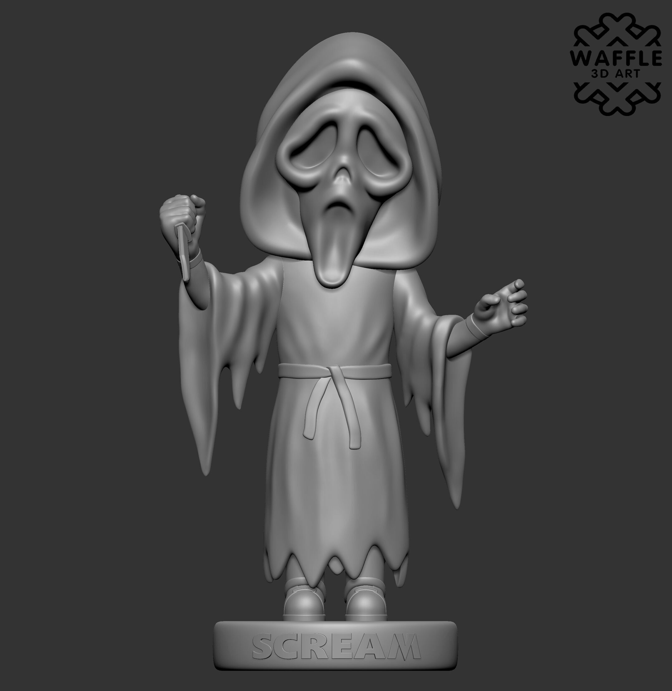 Chibi Ghostface Scream Halloween 3D model 3D printable | CGTrader