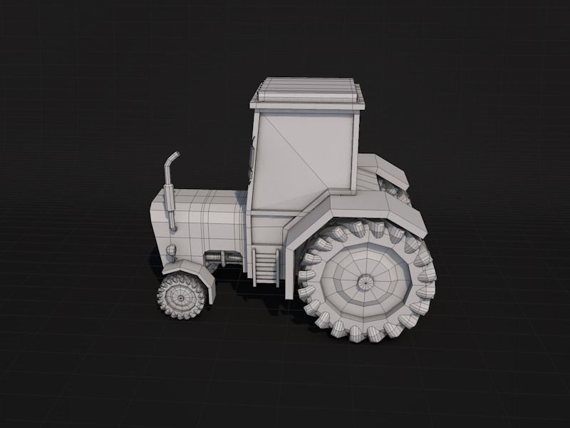 Low Poly Tractor 3D Model Game ready .obj .3ds .fbx .c4d - CGTrader.com