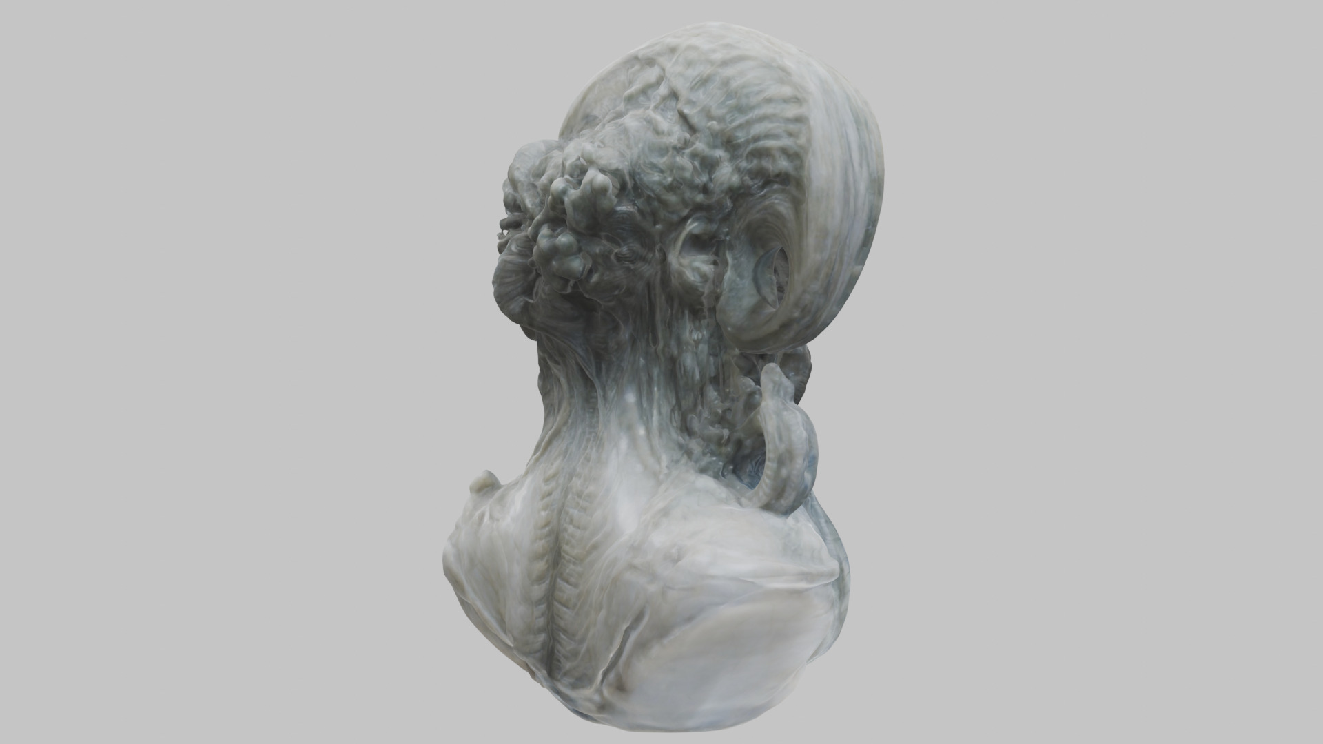 3D model HR Giger Woman Head Bust Marble Sculpture VR / AR / low-poly ...
