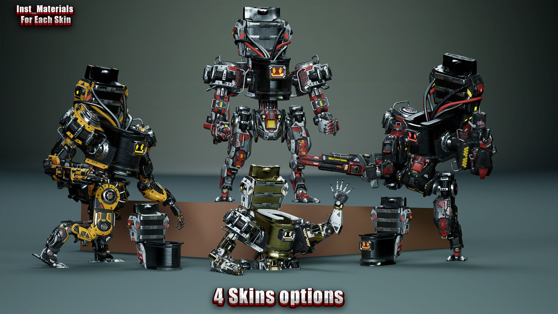 Sci-Fi Toilet Mech free VR / AR / low-poly 3D model animated rigged | CGTrader