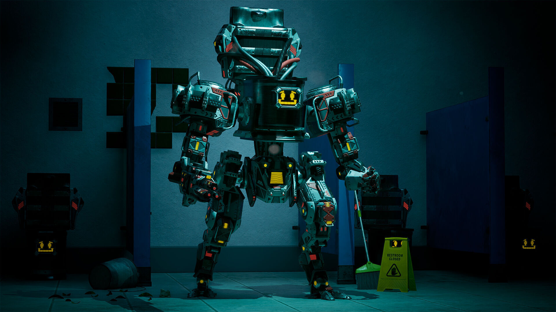 Sci-Fi Toilet Mech free VR / AR / low-poly 3D model animated rigged ...