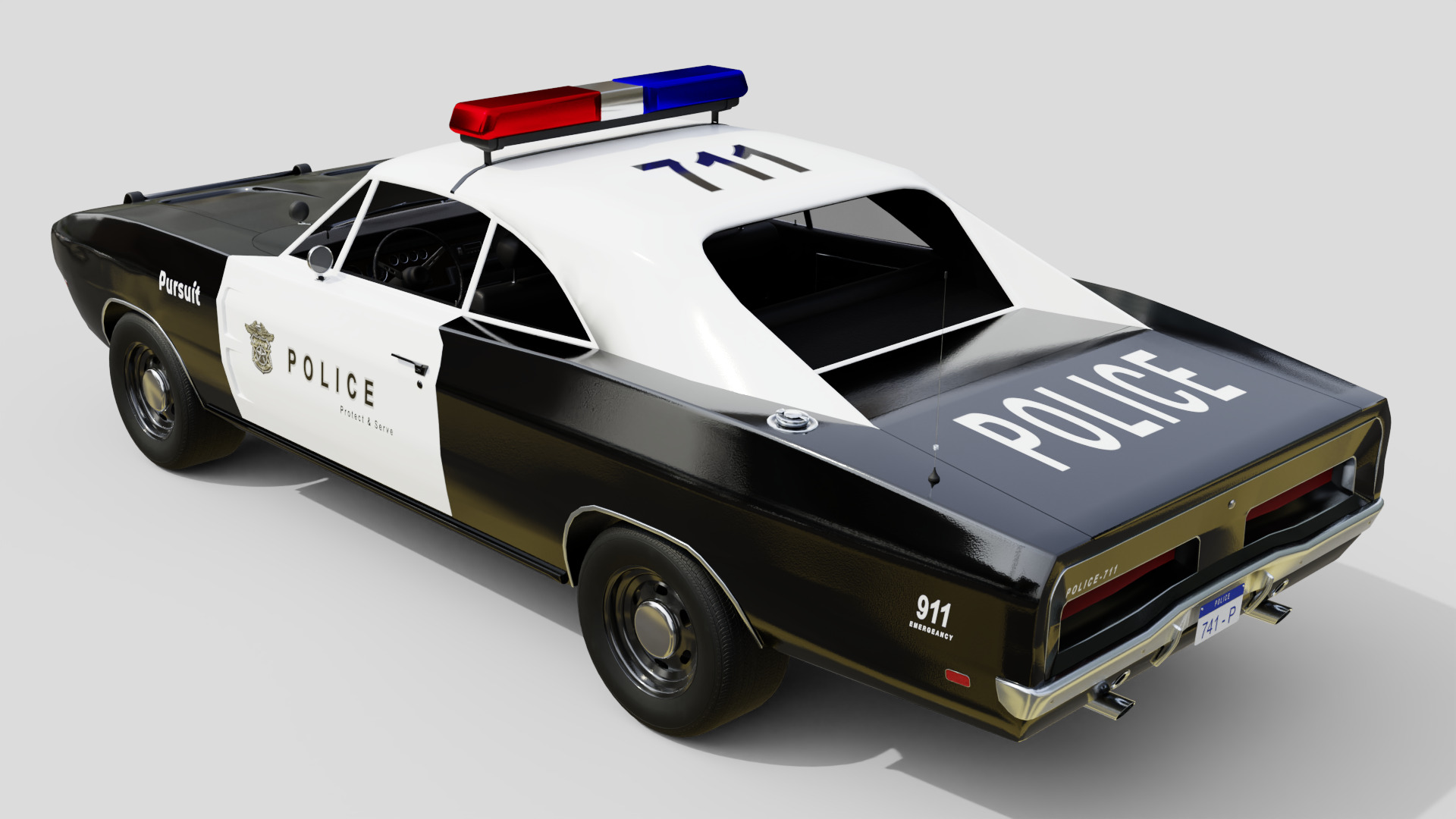 3D model Classic Police Car - Realistic and Game Ready VR / AR / low ...