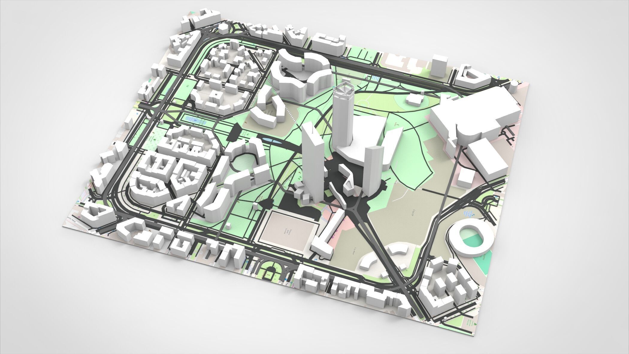 Piazza Tre Torri Milano Italy 3D model | CGTrader