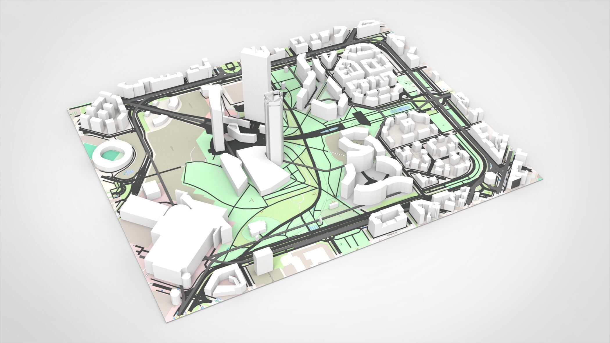 Piazza Tre Torri Milano Italy 3D model | CGTrader