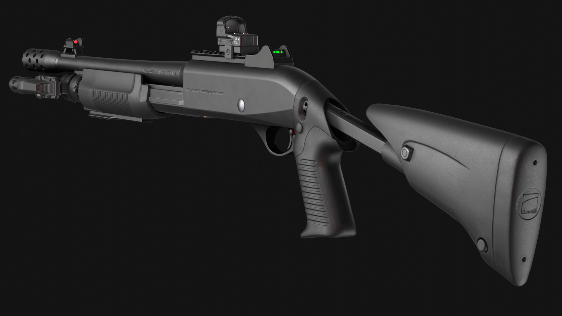 3D model Benelli M3A1 Pack - ADF Combat Shotgun System - Game Asset VR ...