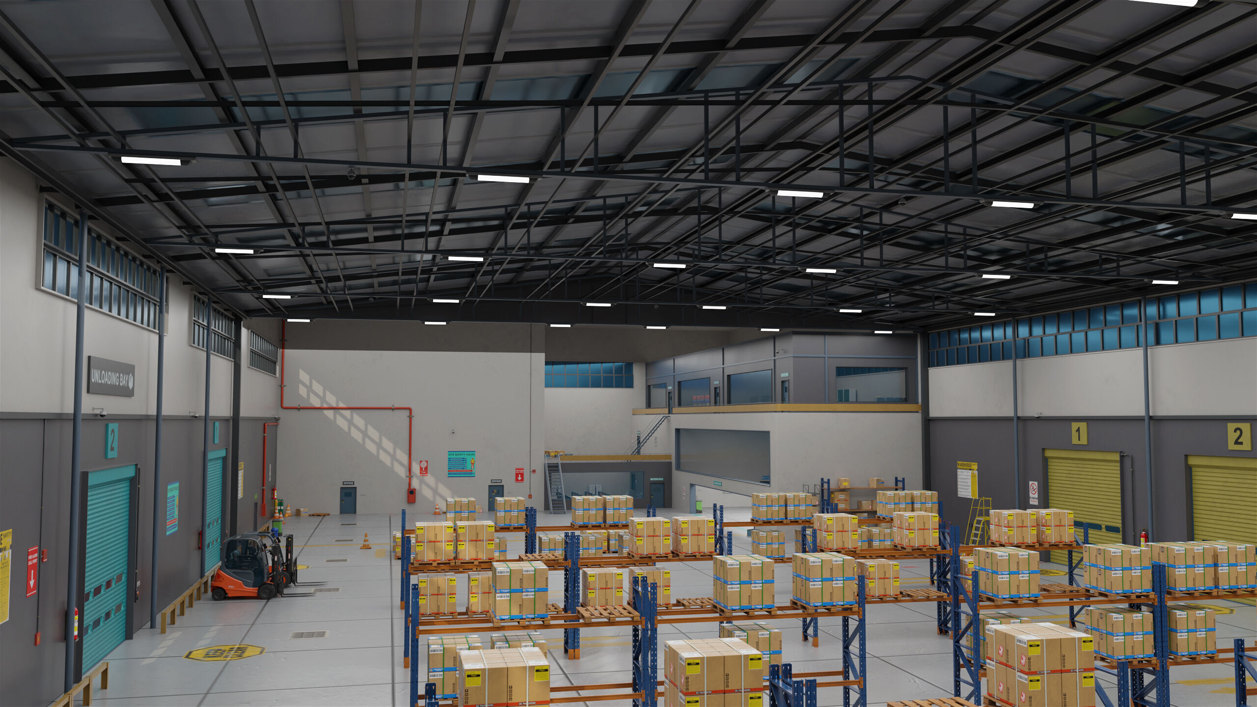 3D model Logistic Cargo Warehouse Detailed Interior and Exterior All ...