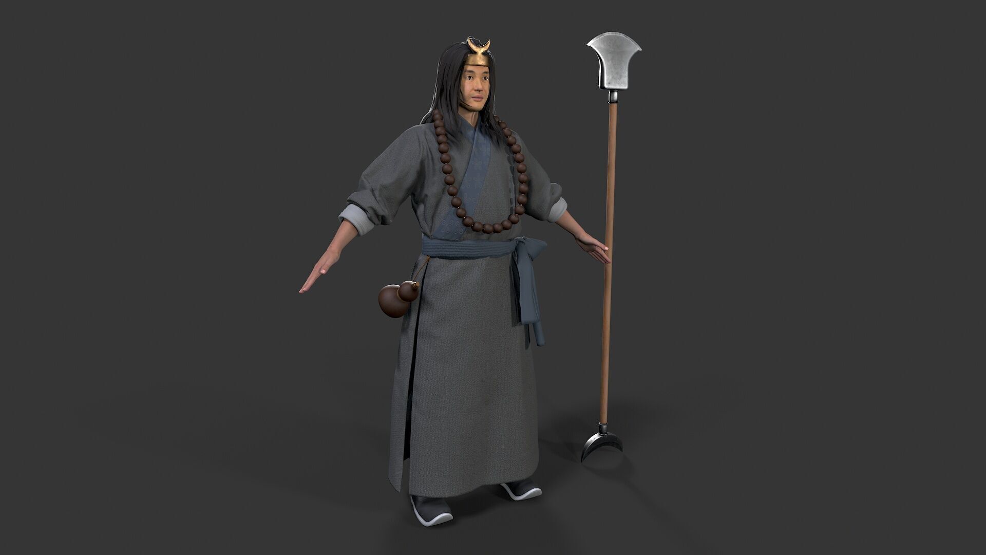 3D model ancient chinese warrior character VR / AR / low-poly | CGTrader