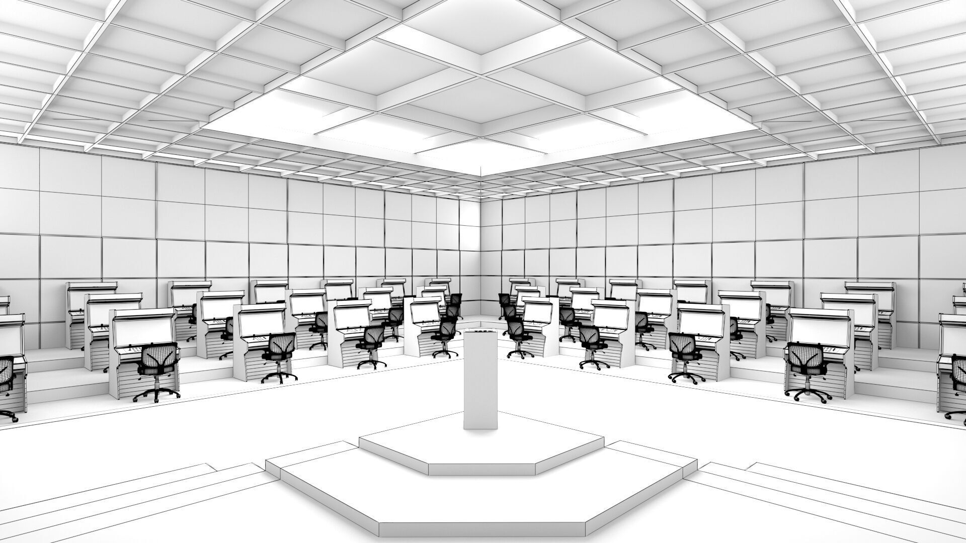 Squid game Master control room 3D model | CGTrader